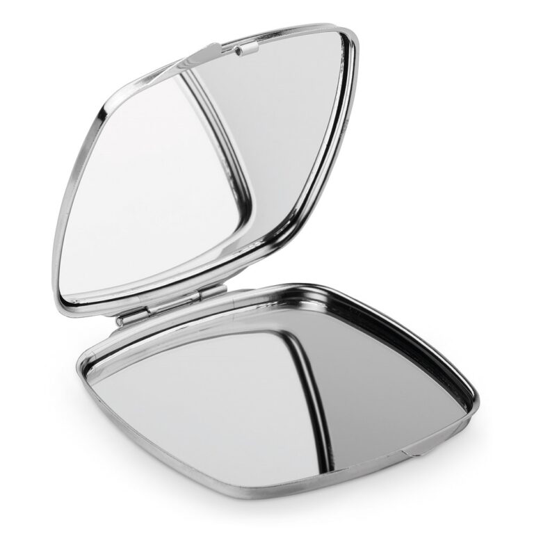 SHIMMER metal compact mirror Box: 67x75x9mm - decorated with your logo