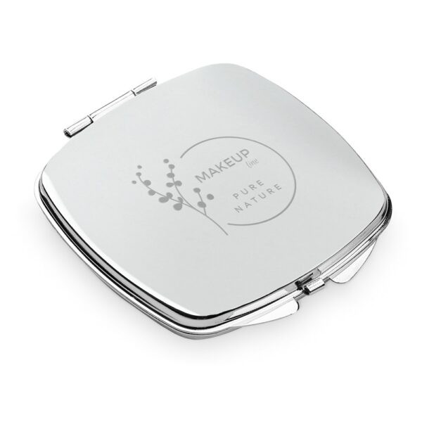 SHIMMER metal compact mirror Box: 67x75x9mm - decorated with your logo